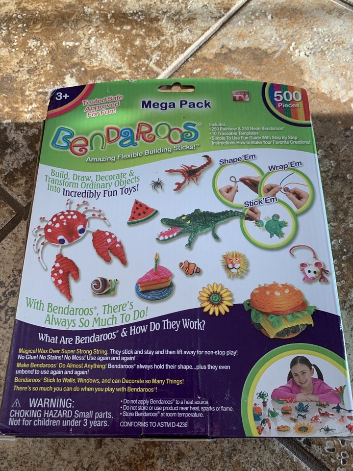 Bendaroos Amazing Flexible Building Sticks Mega Pack 500+ Pieces Craft Kit | eBay