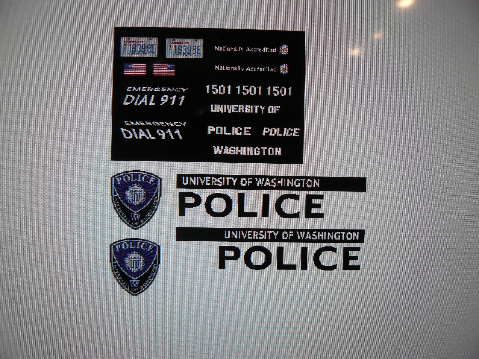 University of Washington Police Patrol Vehicle Decals 1:64 two for one ...