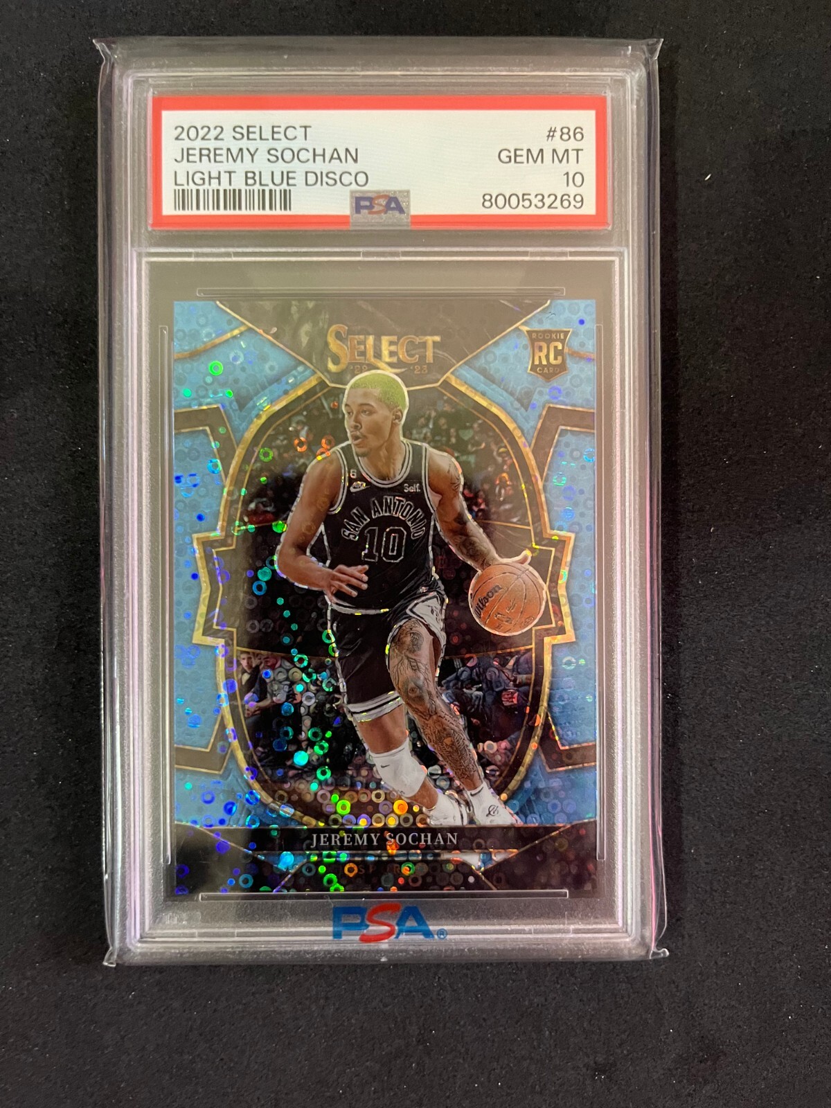 Jeremy Sochan LOW POP 2022 Select NBA Light Blue Disco Prizm RC /99 ...