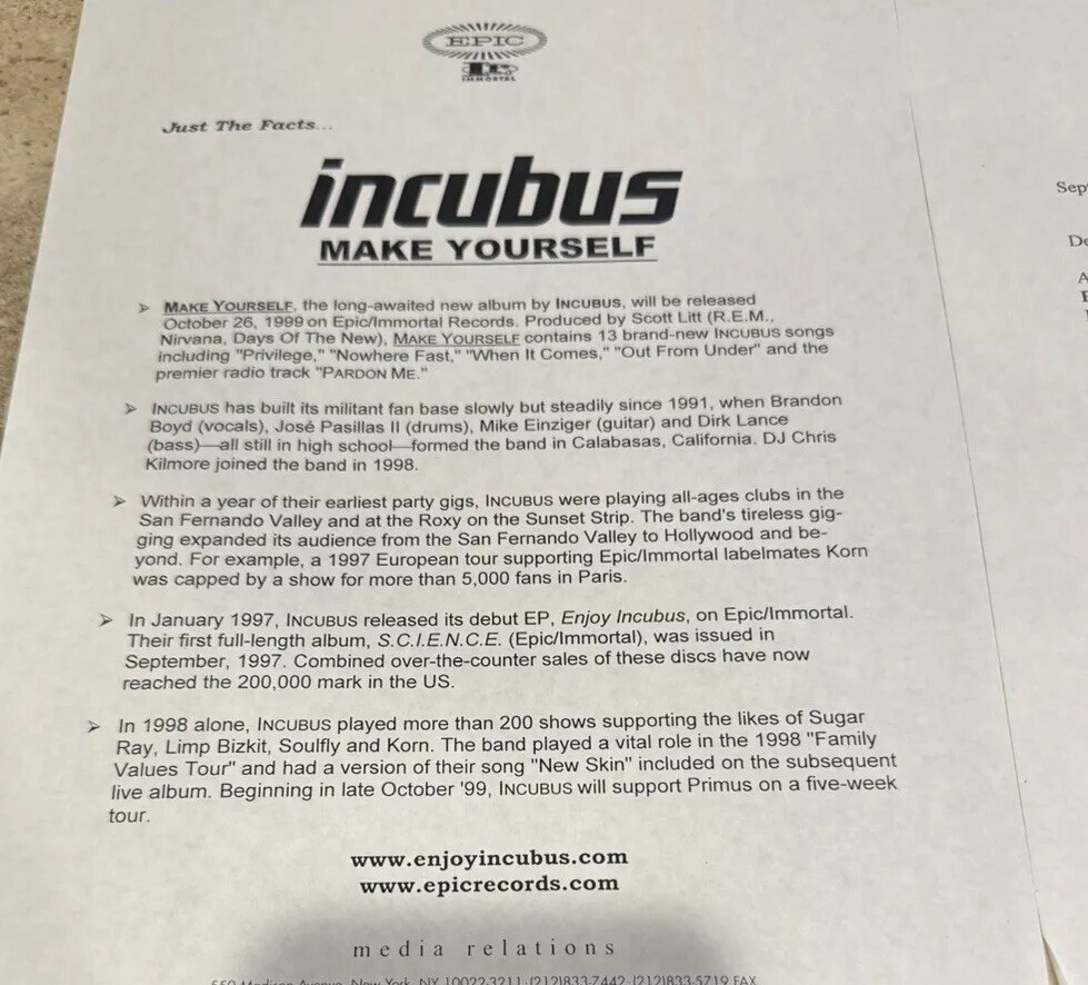 Incubus Make Yourself Tattoo