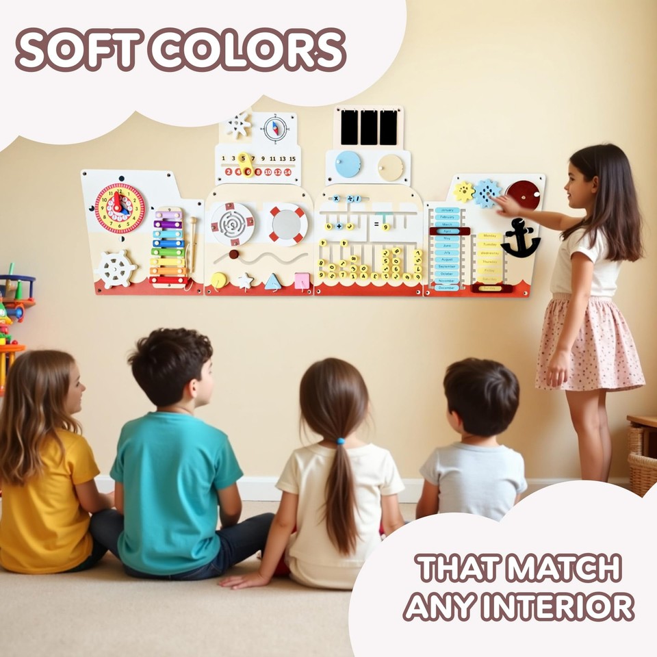 Sensory Wall Panel for Kids - Activity Wall Busy Board for Toddlers and ...