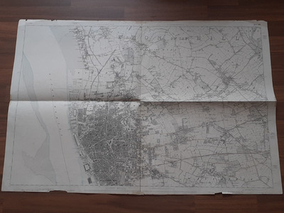 1851 Liverpool Large Ordnance Survey Map 38insx26ins Lancashire Sheet ...