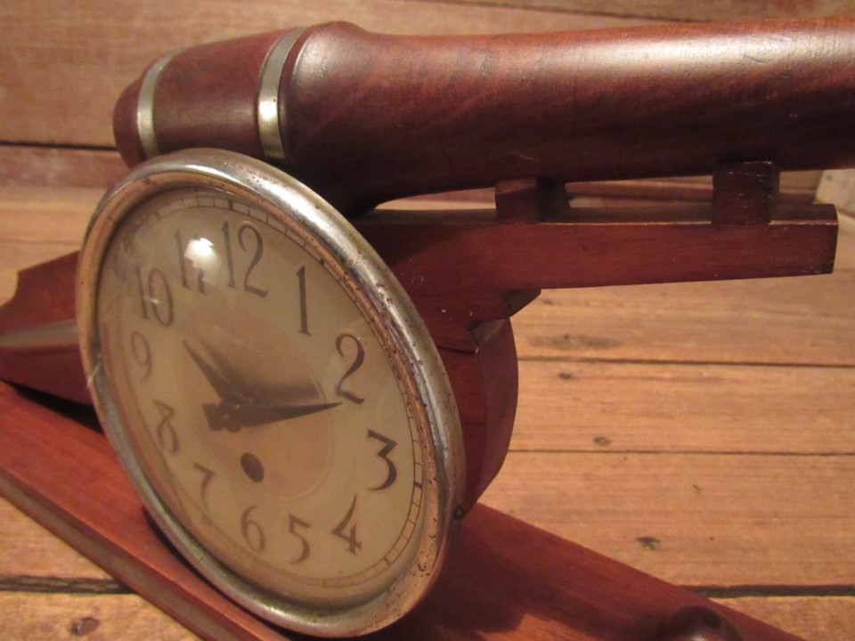 Vintage 1940's Artillary Military Cannon Clock by Howard Clock Company ...