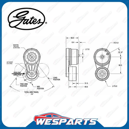 1 x Gates DriveAlign Heavy Duty Drive Belt Tensioner - Part Number ...