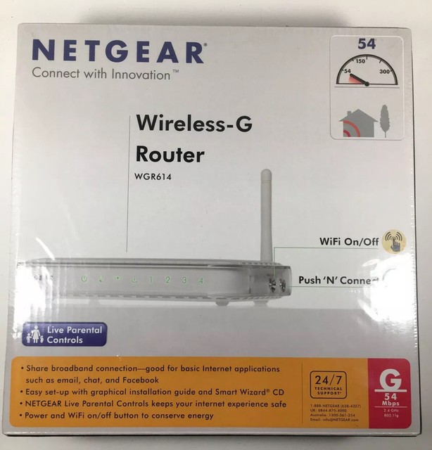 Netgear WGR614 54 Mbps 4-Port 10/100 Wireless G Router (WGR614NA) for ...