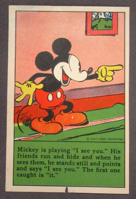 1930's MICKEY POINTING D52 Mickey Mouse Adventures Bamby Bread trading ...