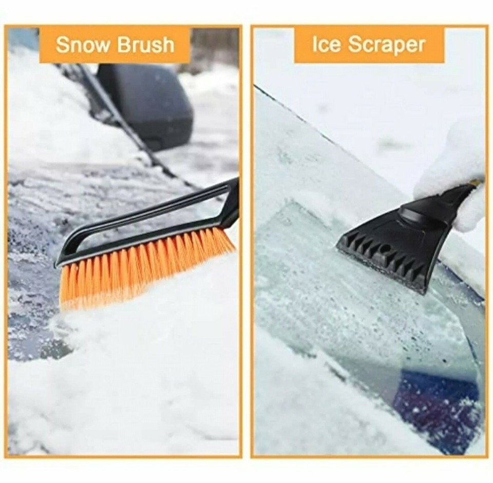 27 Inch Snow Brush and Detachable Ice Scraper with Ergonomic Foam Grip ...