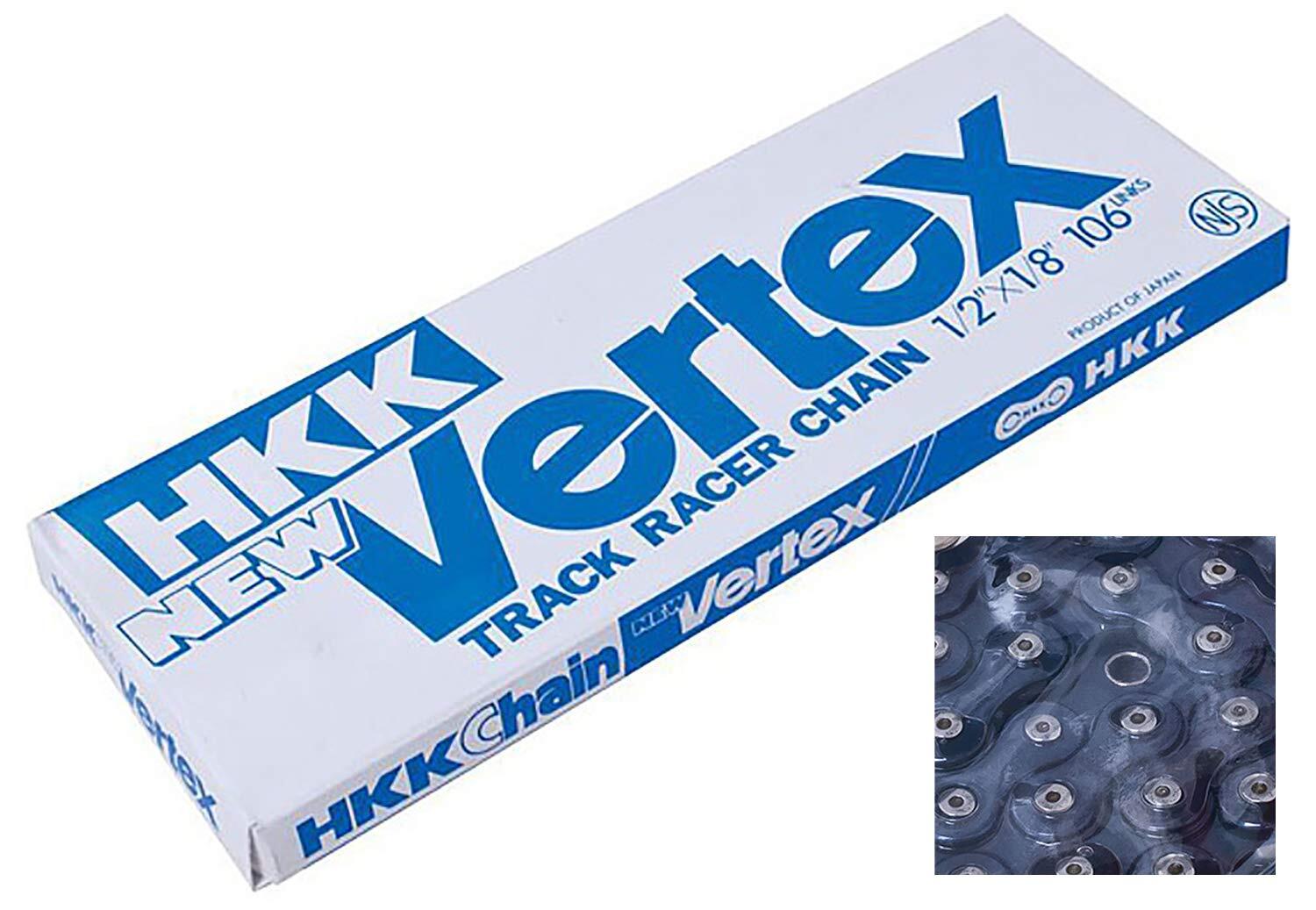 HKK NEW VERTEX TRACK RACER CHAIN (Blue) NJS 1/2"X1/8" 106L Made in ...