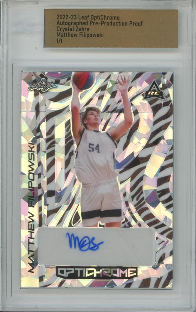 2022 Leaf OptiChrome Proof Crystal Zebra Matthew Filipowski 1/1 Auto RC ...