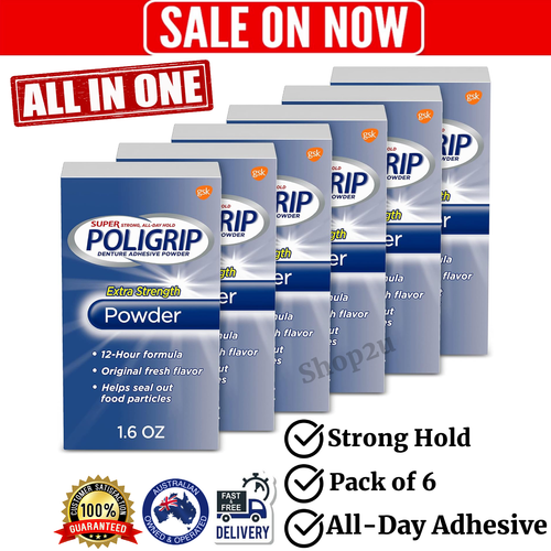 Super Poligrip Extra Strength Denture Adhesive Powder-1.6 Ounces-Pack ...