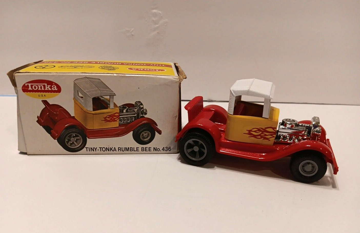 Vintage Tiny TONKA 436 Pressed Steel Rumble Bee Model T Hot Rod PRESSED ...
