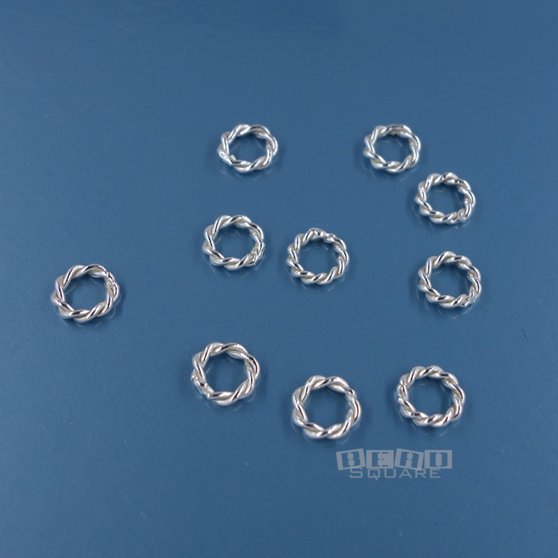20 Sterling Silver 5mm Mixed Twisted Rope Closed Jump Ring Connector ...