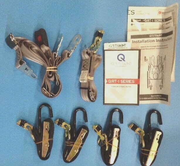 QSTRAINT WHEELCHAIR TIEDOWN ANCHOR STRAPS KIT M-220-L30 MANUAL L TRACK ...