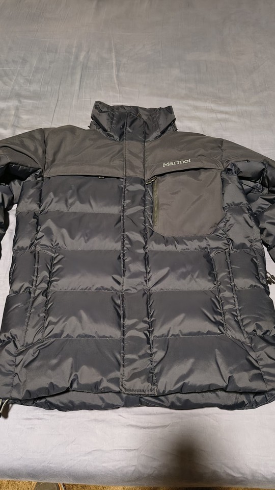 Marmot Shadow 700 Fill Down Puffer Hoodie Full Zipper Men's Jacket Size ...