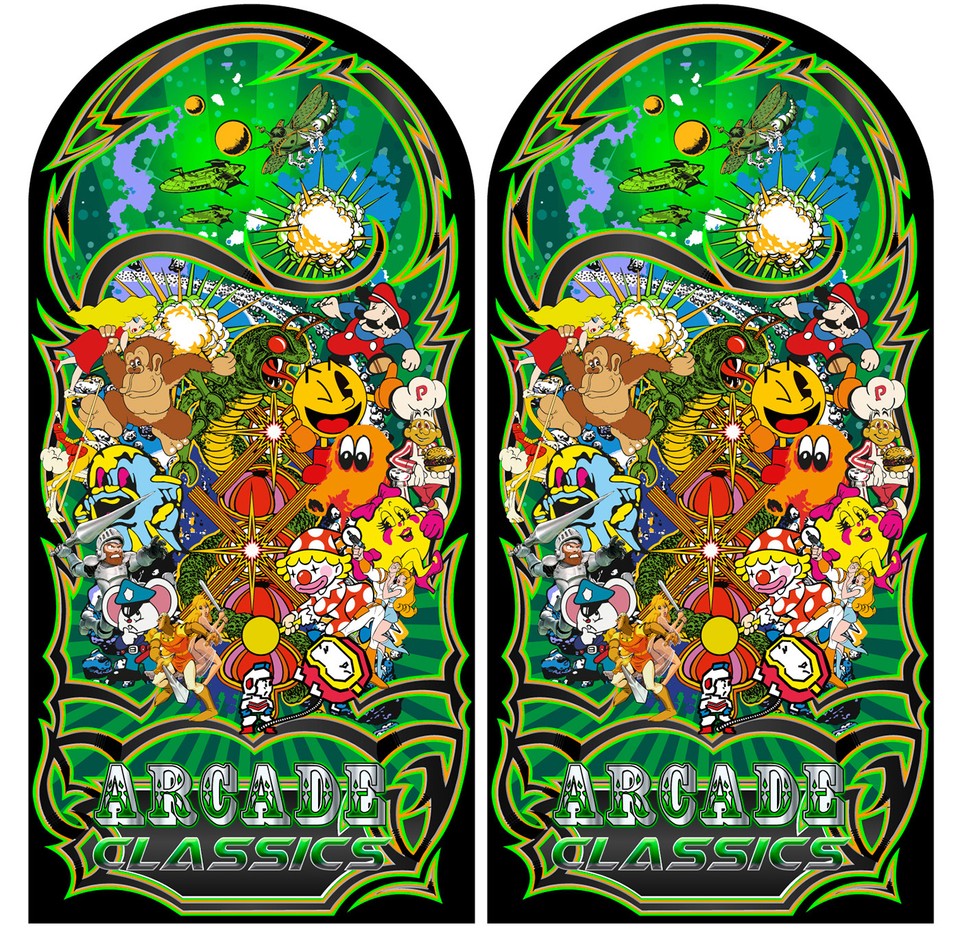 Mame Multicade Classics Side Art Arcade Cabinet Graphics Decals ...