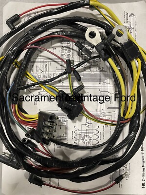 1961-1963 Ford Truck Dash to Engine Compartment Wire Harness V8 & 6 w ...