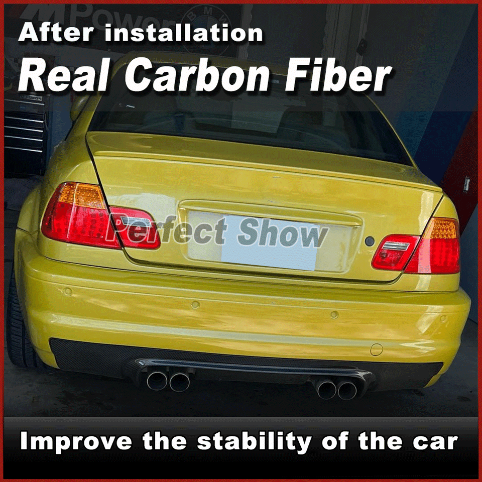 For BMW 3 Series E46 M3 2001-2007 Carbon Fiber Rear Bumper Diffuser ...