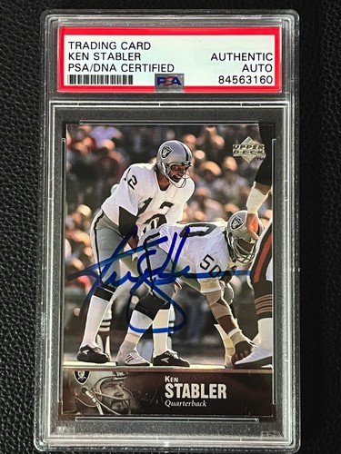 Ken Stabler Raiders 1997 Upper Deck NFL Legends #166 Signed Autograph ...