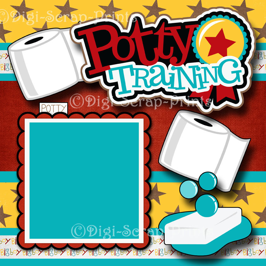 POTTY TRAINING ~ BOY 2 premade scrapbook pages paper piecing layout ...