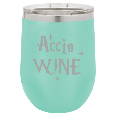 Stemless Wine Tumbler Coffee Travel Mug Glass Accio Wine | eBay