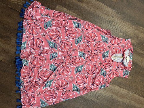 SIMPLY SOUTHERN Wilmington Pink Sea Shell Tunic Swing Dress Keyhole ...