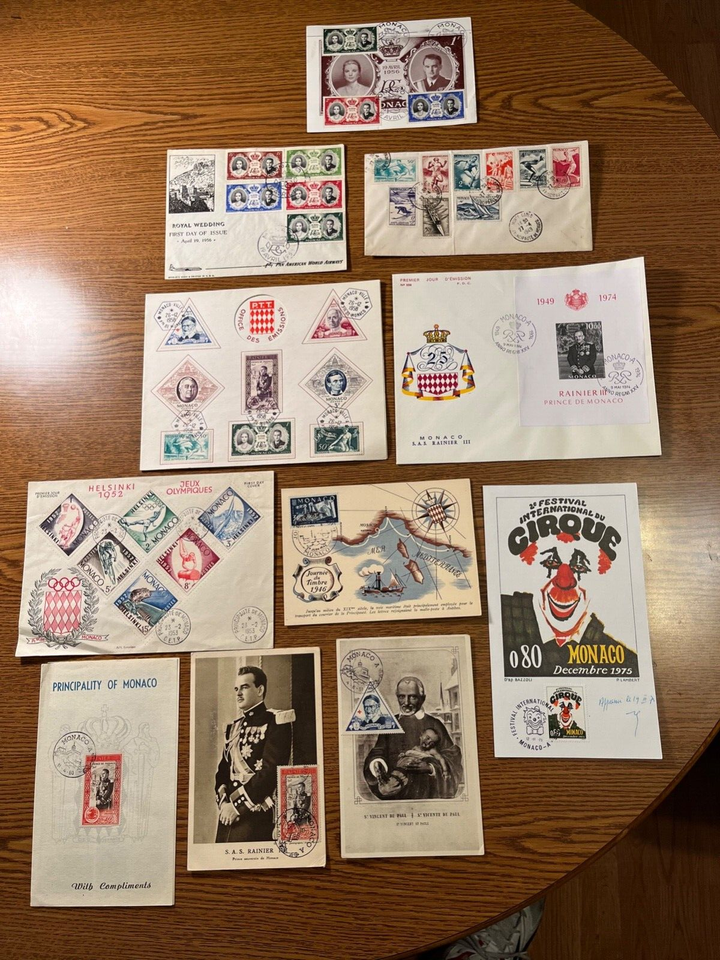 Interesting Lot Of 11 Mostly 1950's Monaco Covers, FDC's and Maximum ...