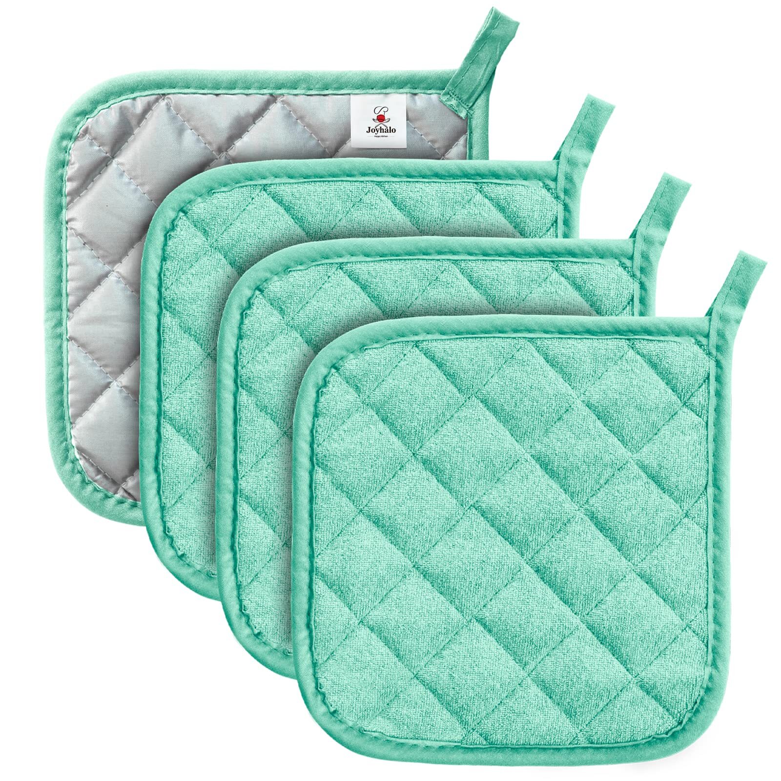 4 Pack Kitchen Heat Resistant Pot Holders Sets Oven Hot Pads Terry ...