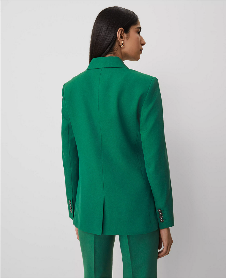 NEW ANN TAYLOR $198 FRESH EVERGREEN TEXTURED DRAPE TAILORED BLAZER SZ 2 ...