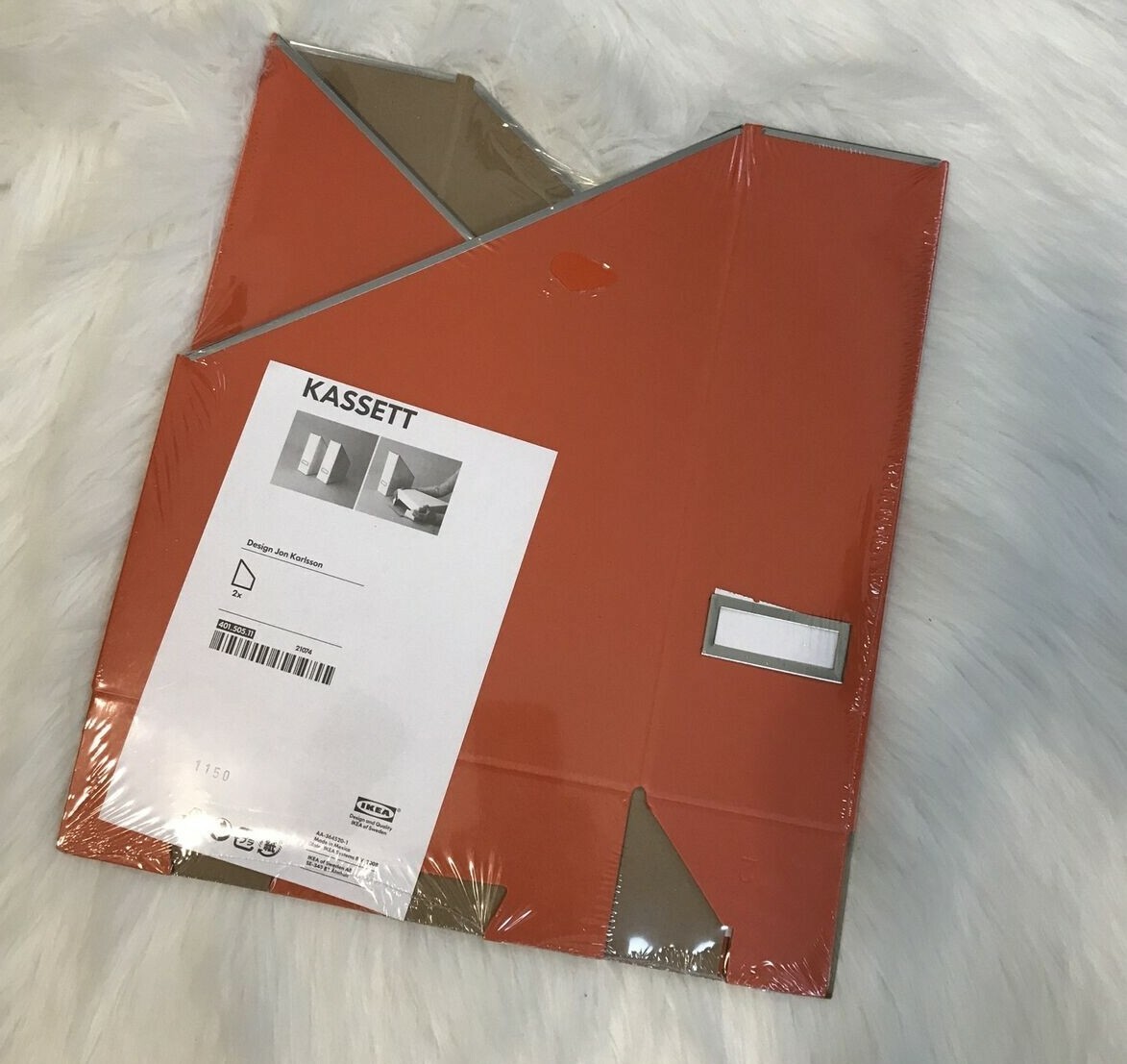 Ikea Kassett Storage Box Orange 11x7x13.75" Set of 2 pieces Office ...