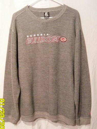 Starter Men's University of Georgia Bulldogs Pull Over Gray Sweater ...