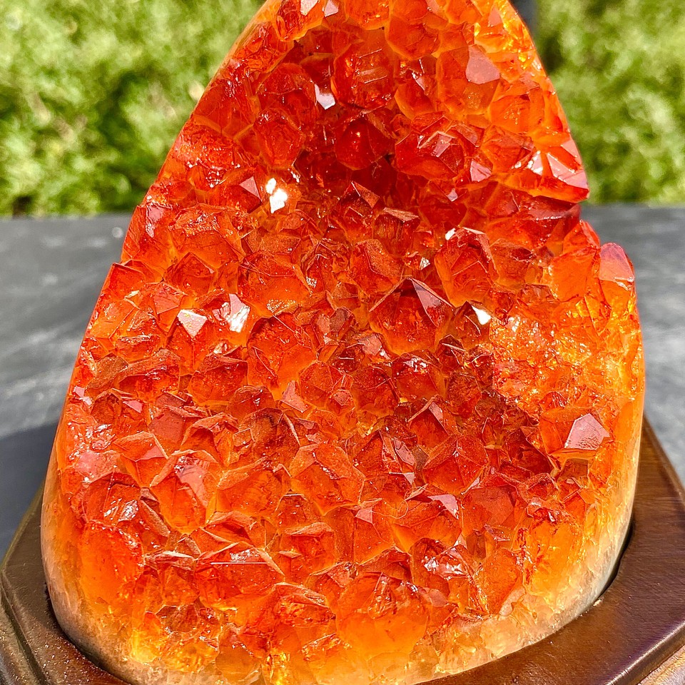 1.52LB Superb Yellow Citrine Crystal Cave Decor Stone Cathedral Geode ...