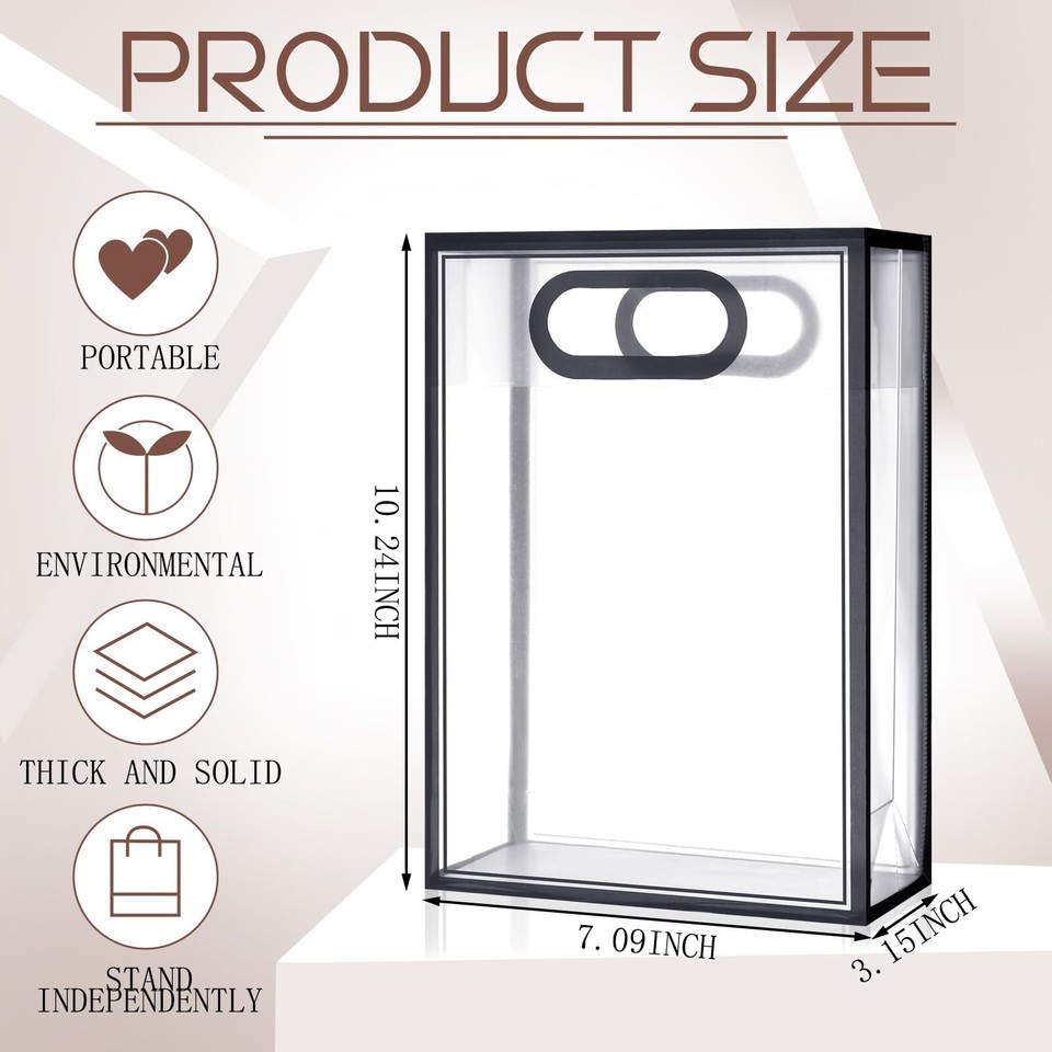 20 Pcs Clear PVC Gift Bags with Handles Transparent Plastic Gift Bag ...