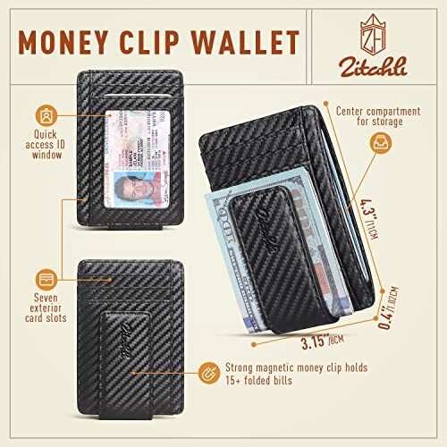Slim Magnetic Money Clip Wallet with RFID Blocking - Minimalist Design ...