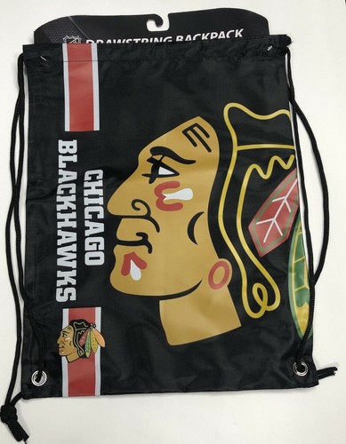 Chicago Blackhawks Drawstring Backpack NHL Big Logo Backsack Bag | eBay