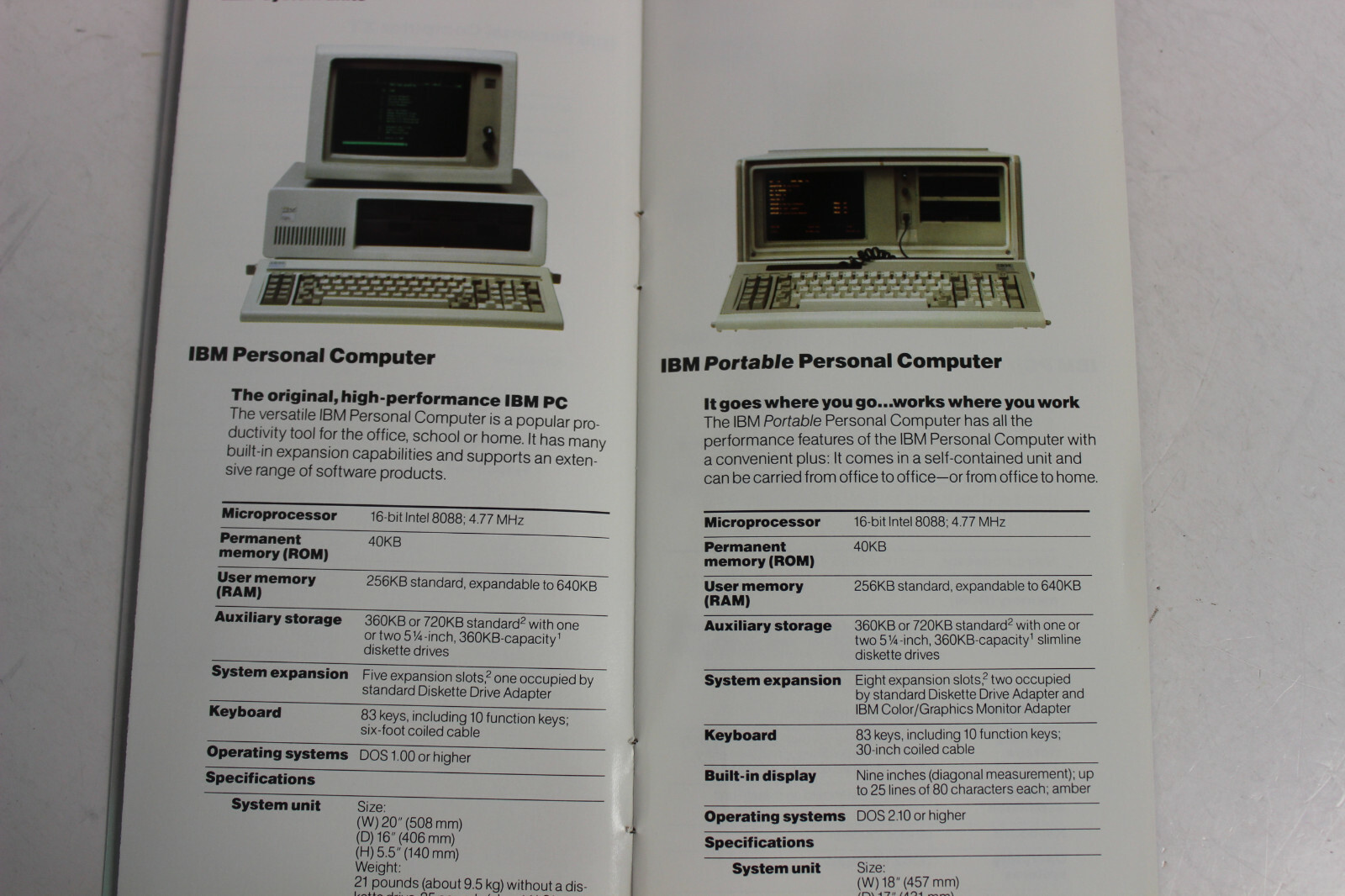 RARE COLLECTIBLE IBM COMPUTER SYSTEMS BROCHURE 4860 5150 5155 5160 5170 ...