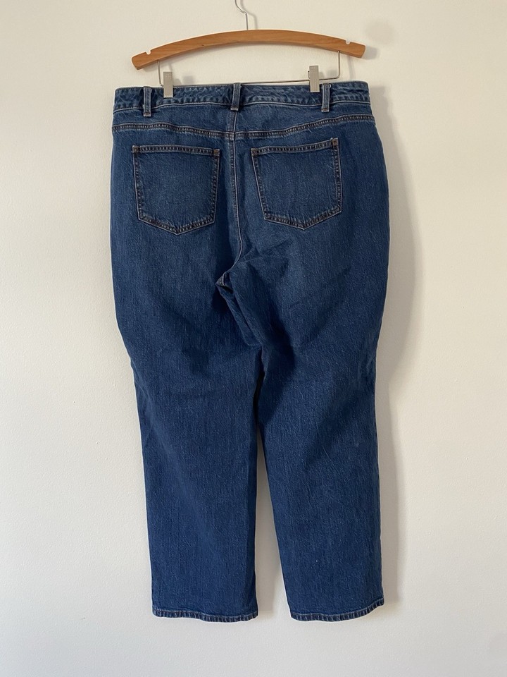 Talbots High Rise Relaxed Fit Straight Leg Blue Denim Jeans Button 16W ...