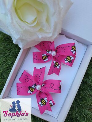 Pink Sunflower Bee Bows (Set) | eBay UK