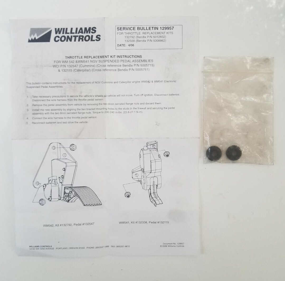 International 2596214C91 W/ Williams Controls - Bendix 5020584 Throttle ...