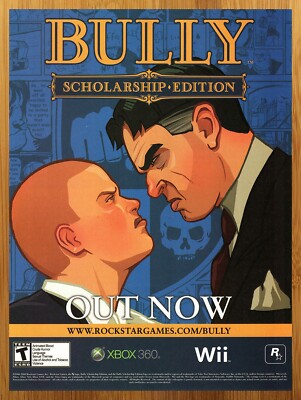 2006 Bully PS2 Xbox 360 / One Wii Vintage Print Ad/Poster Official ...