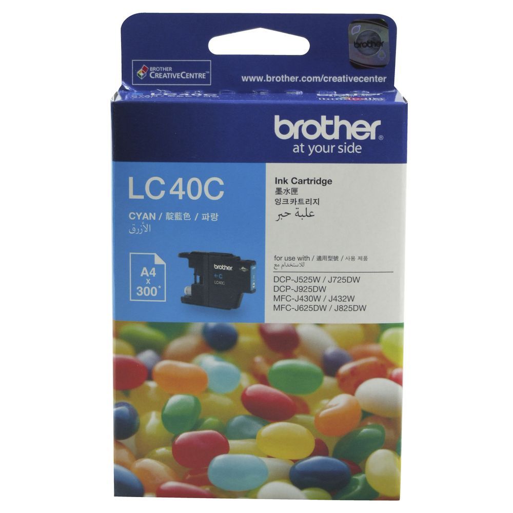 Brother LC-40 Black Cyan Magenta Yellow Ink Cartridge LC40BK LC40C ...