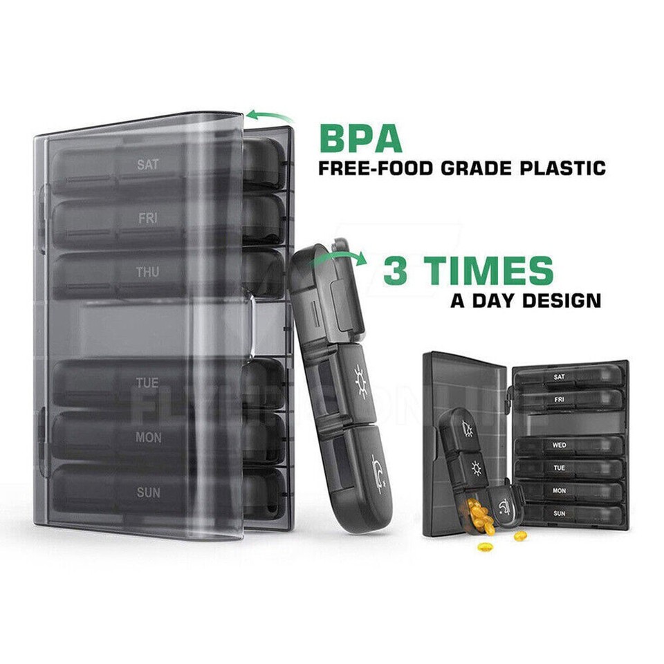 Storage 7 Day Weekly Container Organizer Pill Box Dispenser Medicine ...