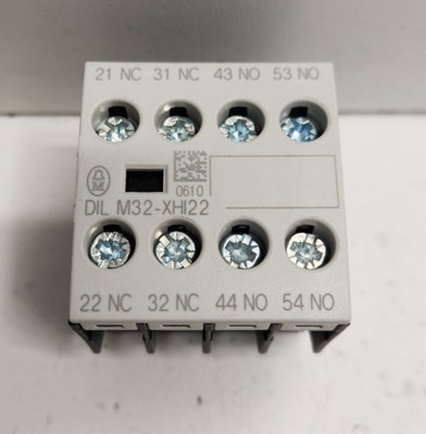NEW NO BOX! MOELLER 4/16A 4POLE 2NO+2NC FRONT CONTACT BLOCK DIL-M32 ...