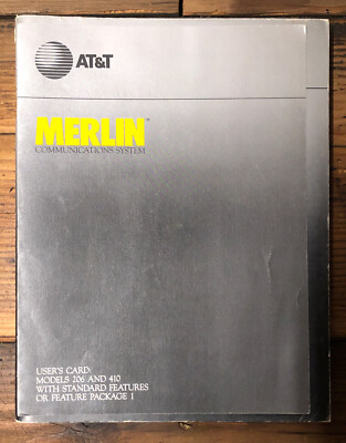 AT&T Merlin Model 206 410 Feature Pack. 1 Owner / User Manual *Original ...