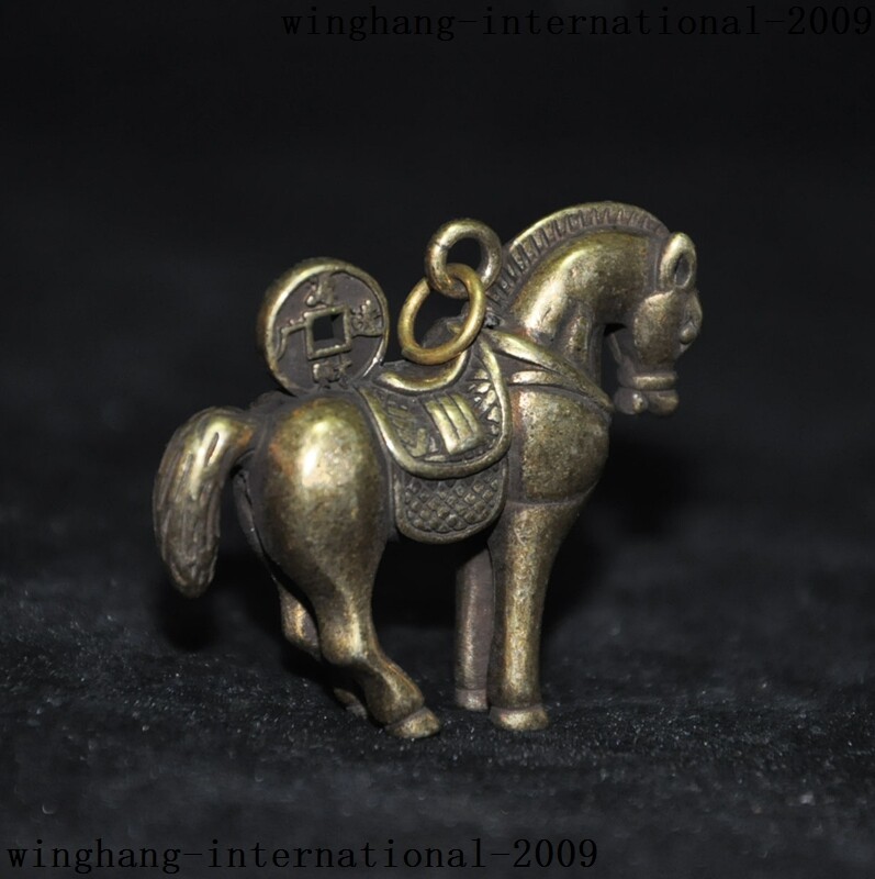 Old Chinese Feng Shui pure Bronze wealth coin success animal Horse ...
