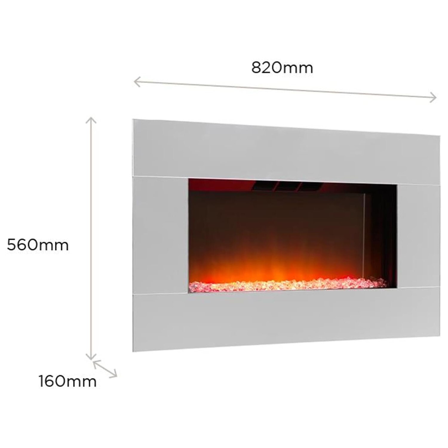 Dimplex Diamantique Wall Mounted Optiflame Electric Flame Effect Fire ...