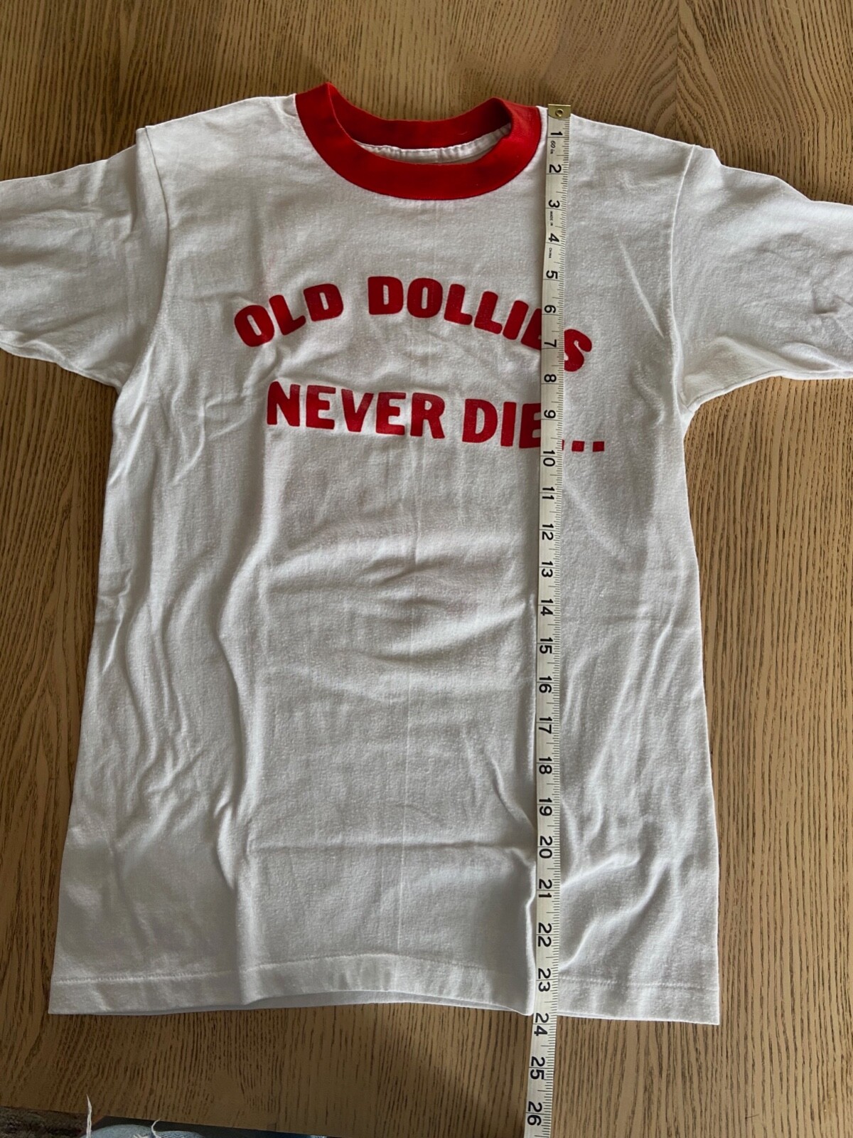 Vintage Old Dollies Never Die Stanford ringer T-shirt - Gem
