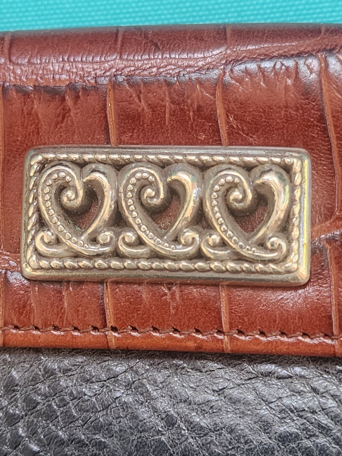 Vintage BRIGHTON Wallet Genuine Leather ID/Card Holder Chic Palm Sized ...