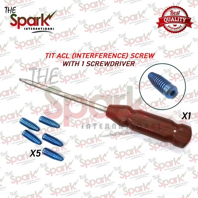 INTERFERENCE ACL SCREWS 5 PCS WITH 1 SCREWDRIVER ORTHOPEDIC INSTRUMENTS ...