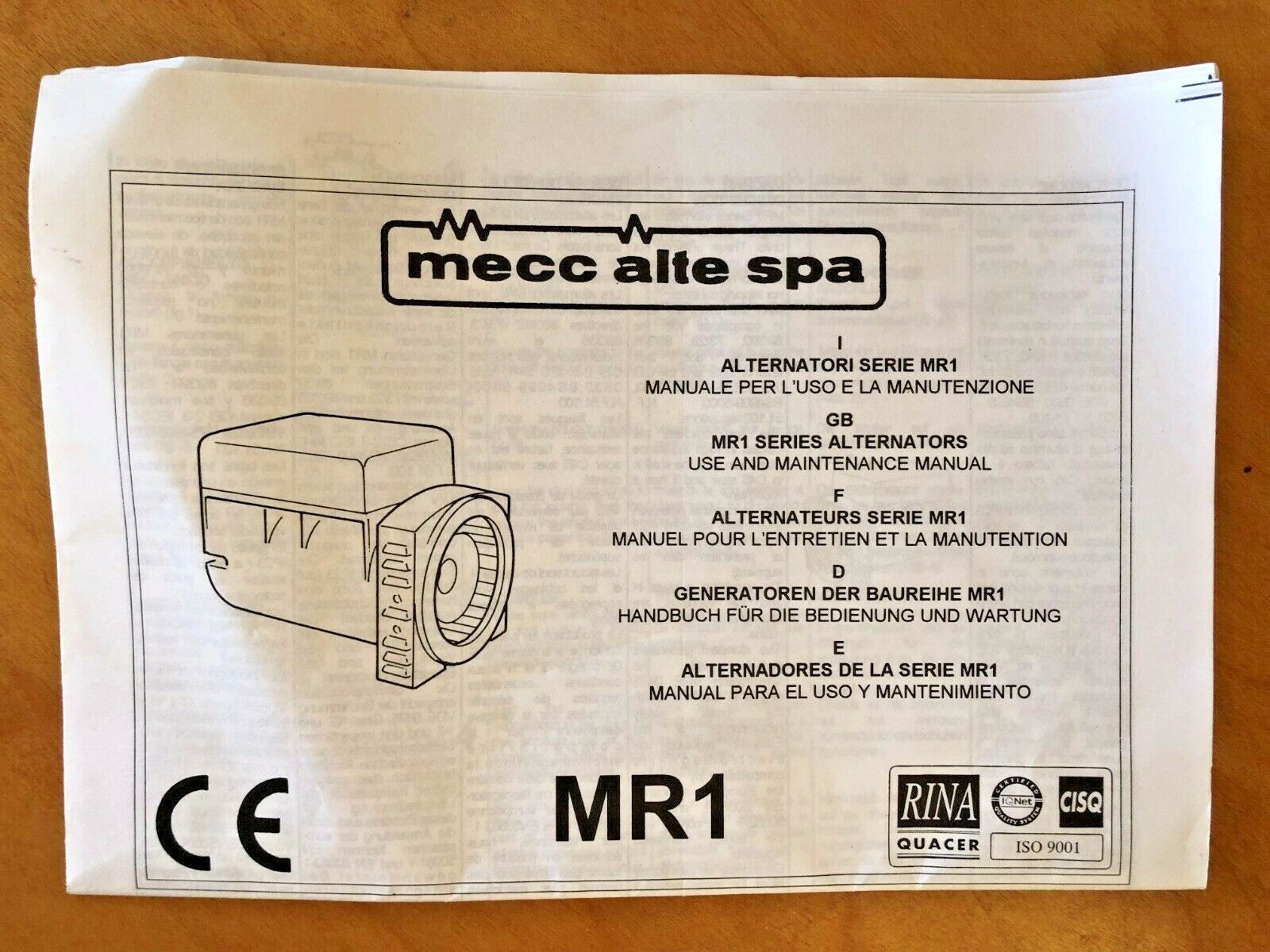 Genuine Mecc Alte Spa MR1 - 3000 2 Pole 1 Phase | eBay