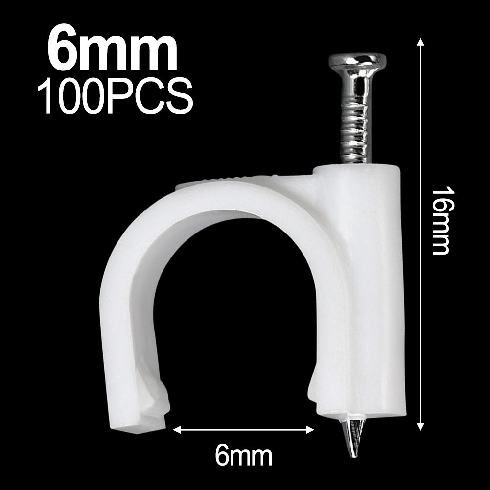 400 Round Cable Clips with Nail Secure Cord Management for Various ...